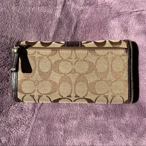 Coach | Bags | Coach Signature Leather Checkbook Wallet | Poshmark